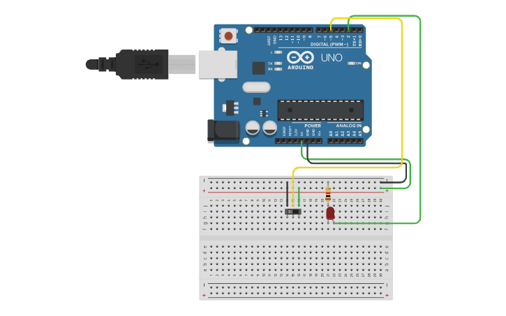 Circuit design LED ON/OFF SWITCH - Tinkercad