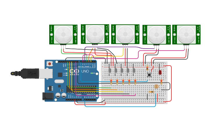 Circuit Design Automatic Street Light Control System Tinkercad