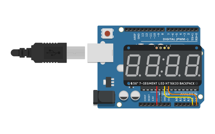 Circuit design PADRÃO para TM1637 - Tinkercad
