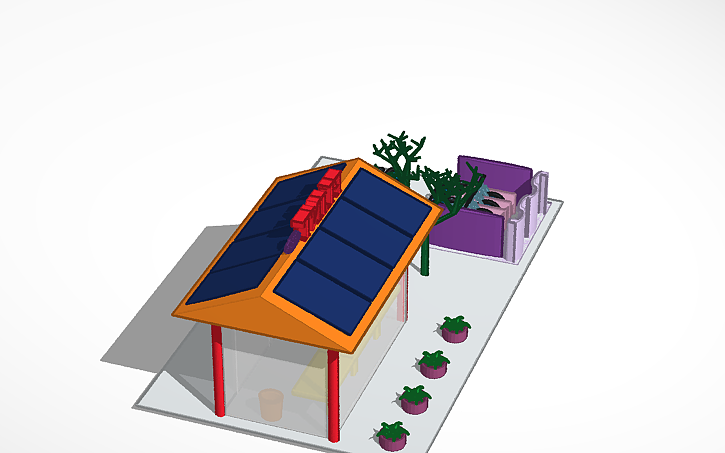 3D design BUS SHELTER AND BIKE RACK - Tinkercad