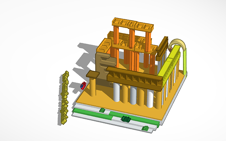 3D design Greek Monument project - Tinkercad