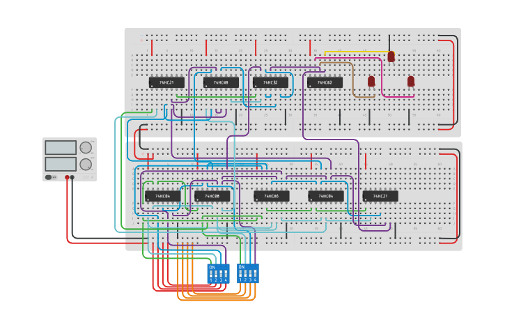 Circuit Design 4 Bit Comparator Tinkercad
