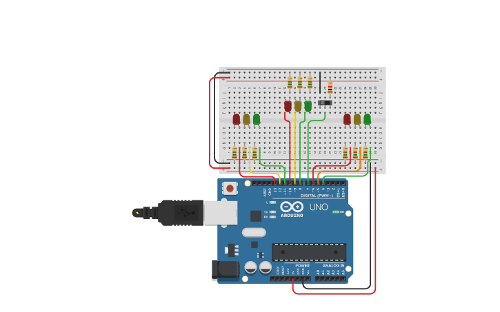 Circuit design Semaforo-Arduino - Tinkercad