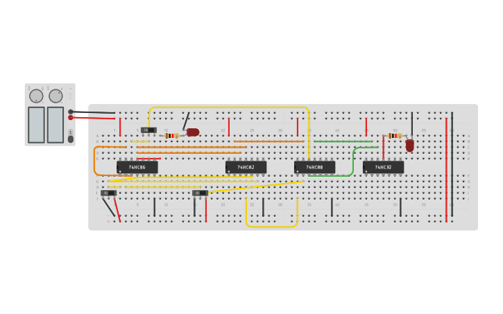 Circuit Design Binary Full Subtractor Tinkercad