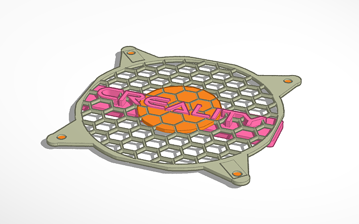3D design 120mm Creality Fan Grill - Tinkercad
