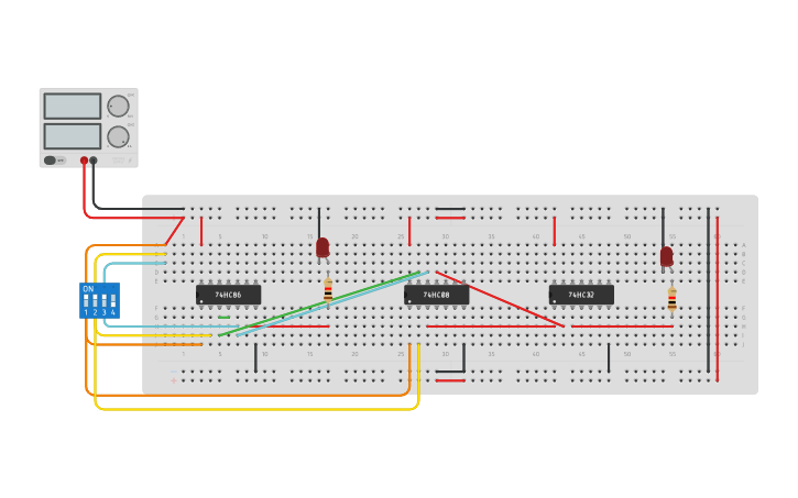 Circuit design Full adder - Tinkercad