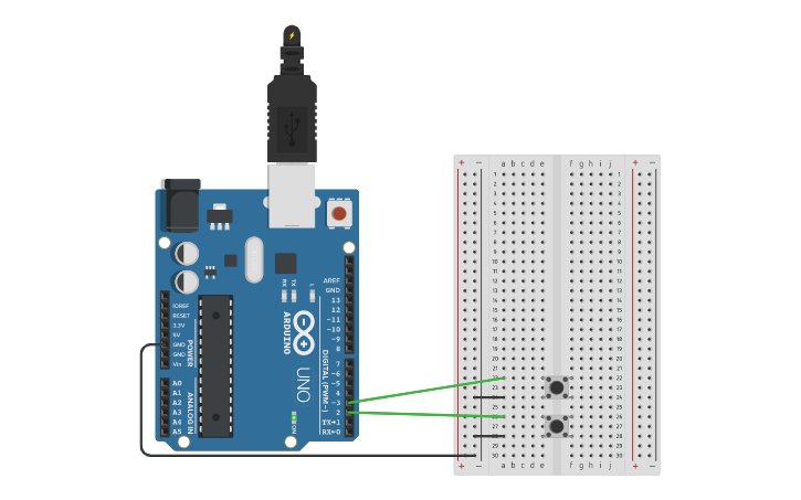 Circuit design Counting to 10 with Arduino Library | Tinkercad