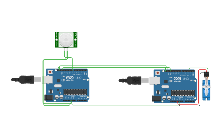 Circuit design Automatic Door - Tinkercad