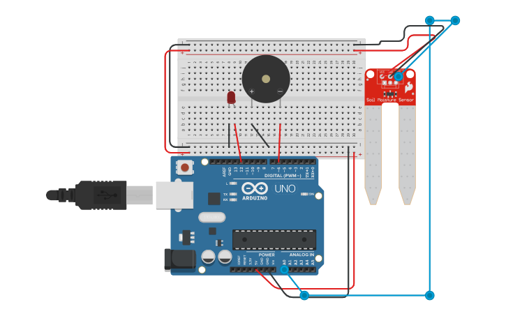 Circuit design moisture sensor - Tinkercad