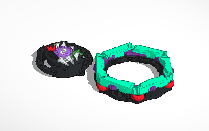 3D design Beyblade Burst Quad Strike Punk Satomb S8 - Tinkercad