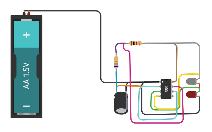 Circuit Design 555 Timer Tinkercad