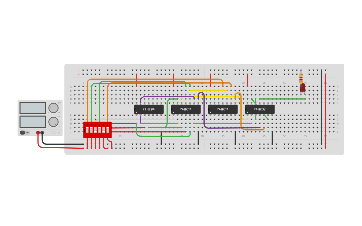 Circuit design MUX 4x1 - Tinkercad
