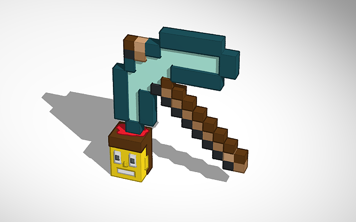 3D design Minecraft Pickaxe | Tinkercad