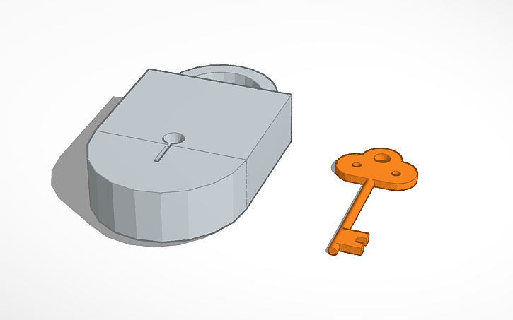 3D design A lock with its key | Tinkercad