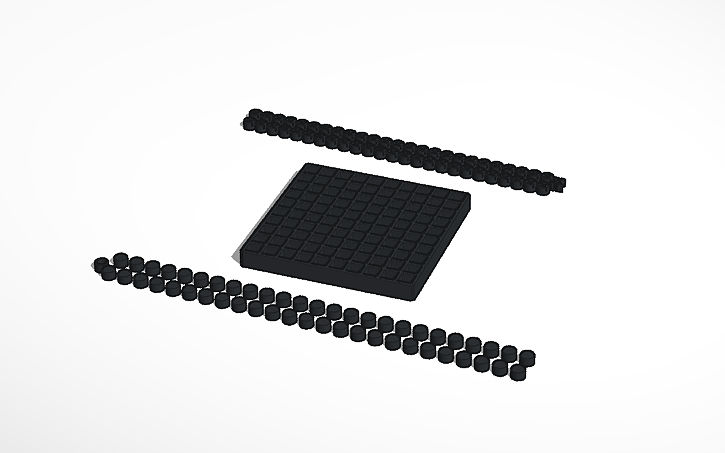 3D design Grid board game board 10x10 (board and pieces) | Tinkercad