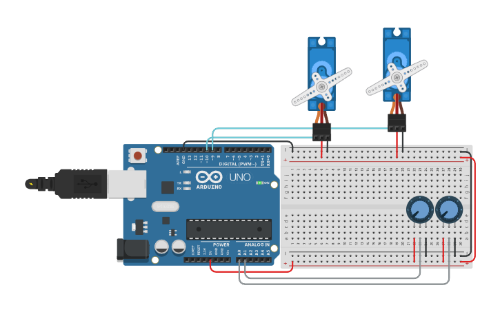 Circuit Design Laser Controlado Por Joystick Tinkercad