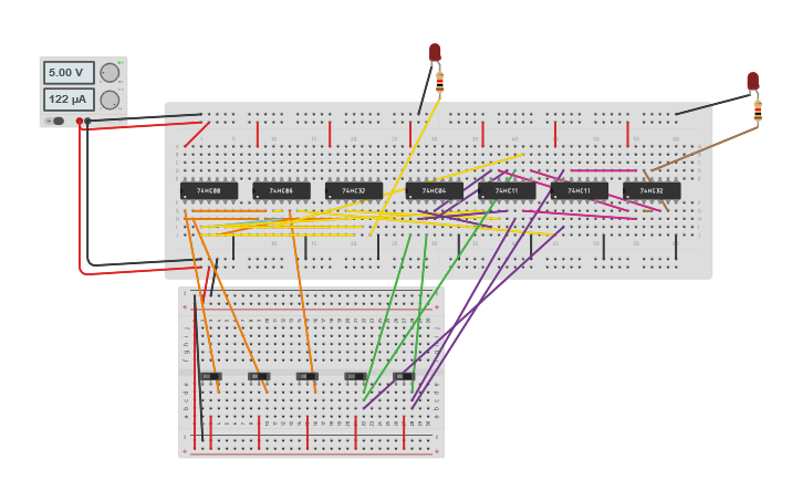 Circuit design prelab2 ALU - Tinkercad