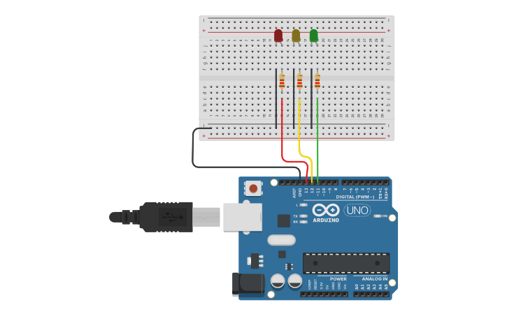 Circuit design proyecto ciclos con led - Tinkercad