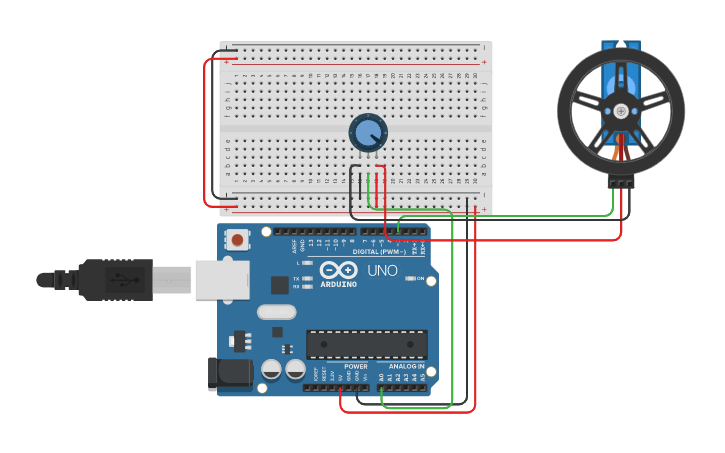 Circuit design CONTINUOUS MICRO SERVO - Tinkercad
