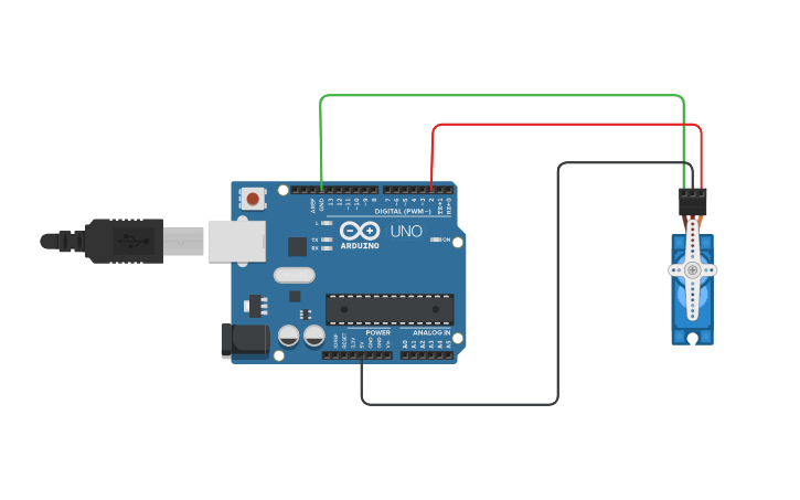 Circuit design Simple Servometer - Tinkercad