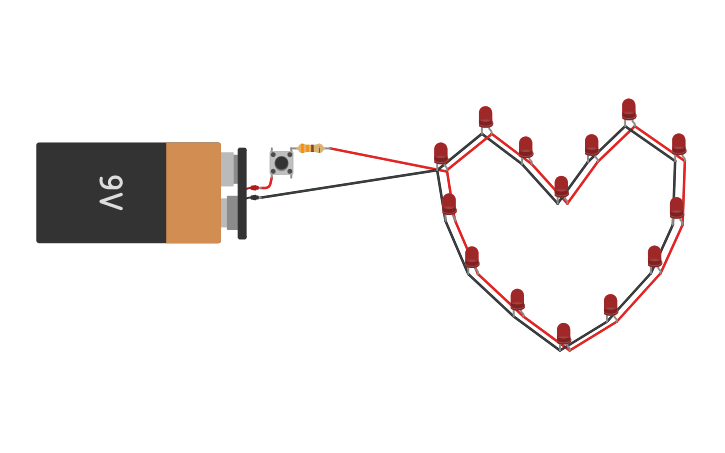 Circuit design LED Heart - Tinkercad