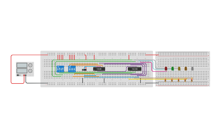 Circuit Design 4 Bit Binary Adder Subtractor Tinkercad
