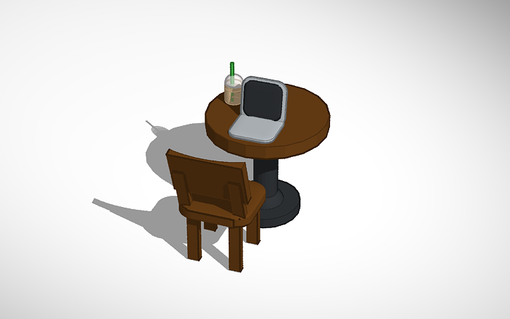 3D design coffee shop table - Tinkercad