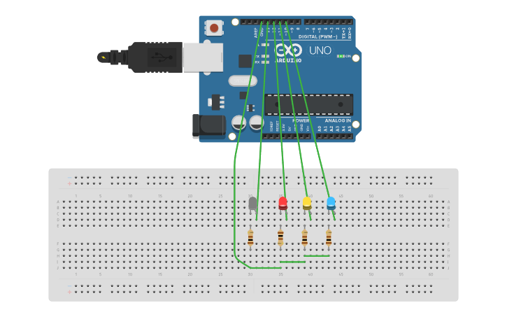 Circuit Design 4 Bit Counter Tinkercad