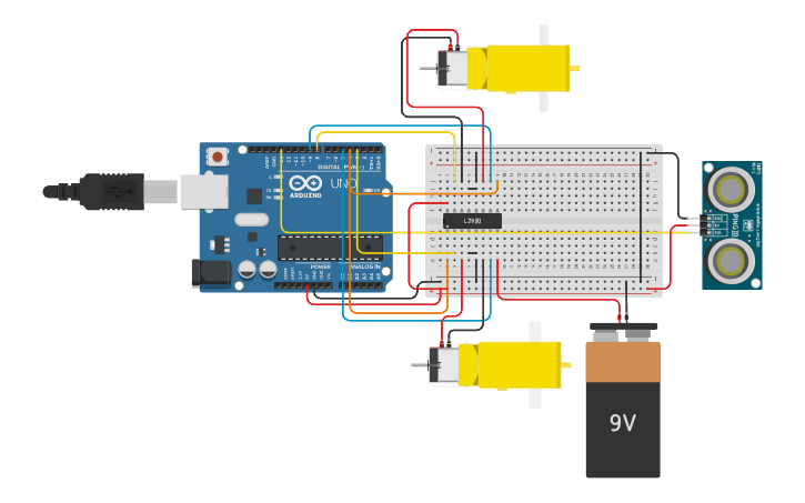 Circuit design Autonomous Robot - Tinkercad