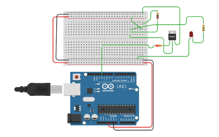 Circuit design Logic NOT gate | Tinkercad