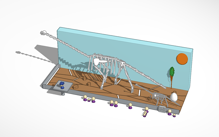 3D design dinosaur museum - Tinkercad