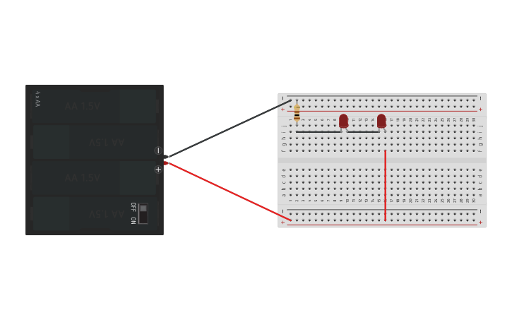 Circuit design serie 2 led | Tinkercad