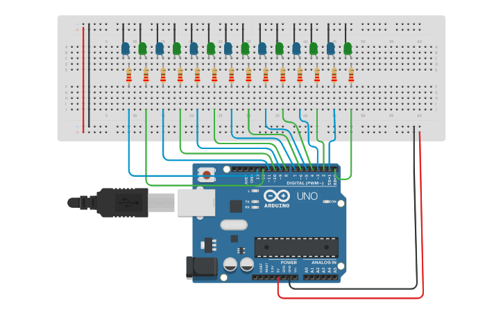 Circuit design CIRCUITO DE SECUENCIA 2 - Tinkercad