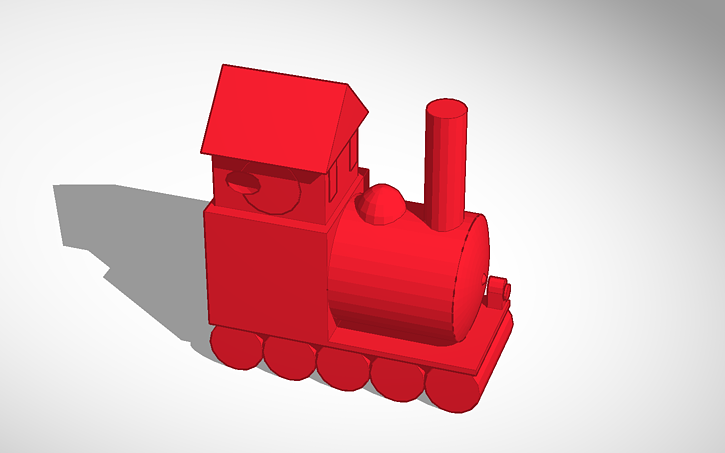 3D design red train - Tinkercad