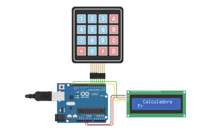 Circuit design Calculadora - Tinkercad