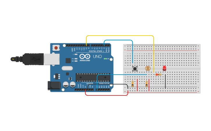 Circuit design 11c_Photoresistor_while loop iteration - Tinkercad