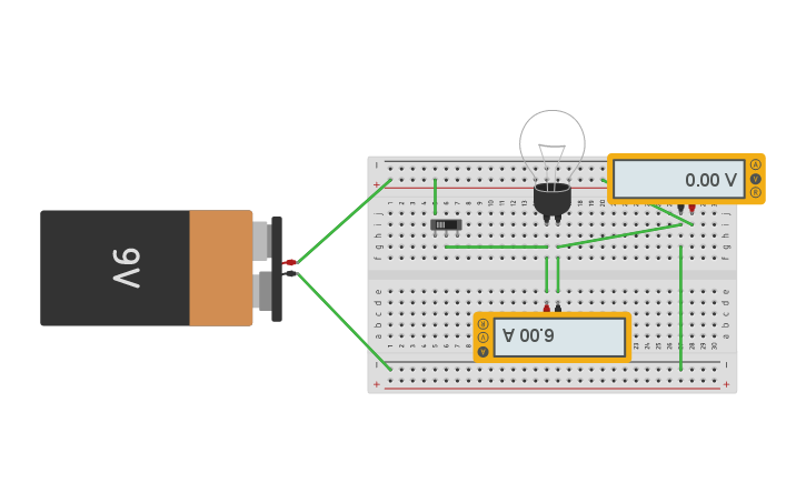 Circuit design amperimetro y vpoltimetro natalia | Tinkercad