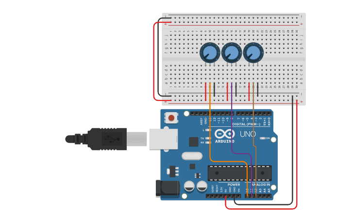 Circuit design Serial Com 2C | Tinkercad