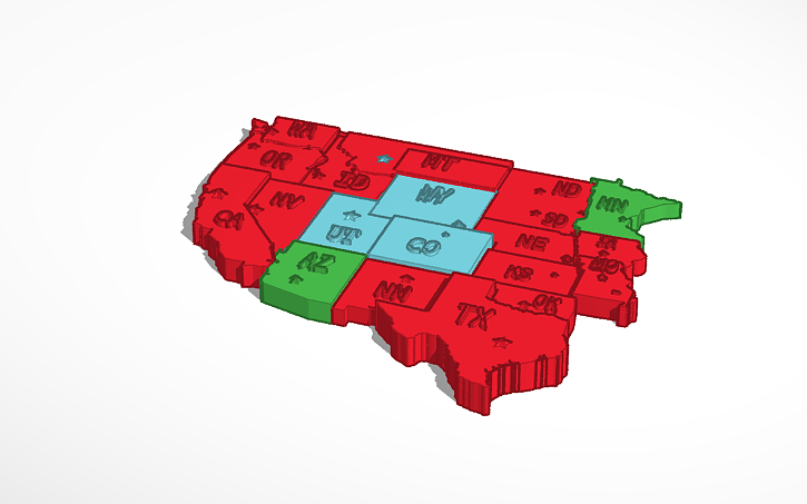 3D design Map of the United States | Tinkercad