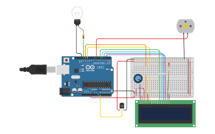 Circuit design Egg Incubator Circuit (Temperature Detector) and Smart Fan - Tinkercad