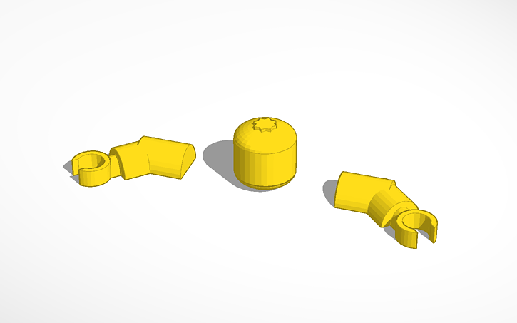 3D design Lego Head & Arms - Tinkercad