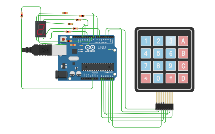 Circuit design KEYPAD - Tinkercad
