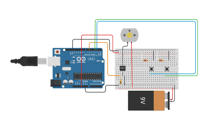 Circuit design DC Motor - Tinkercad