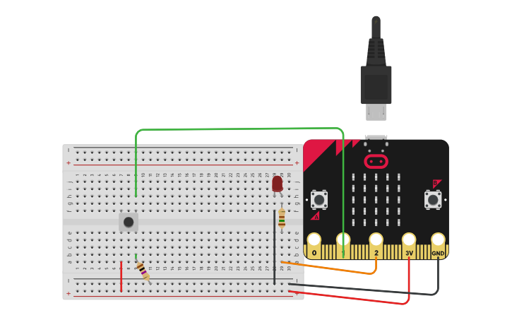 Circuit design Pull down Resistor | Tinkercad