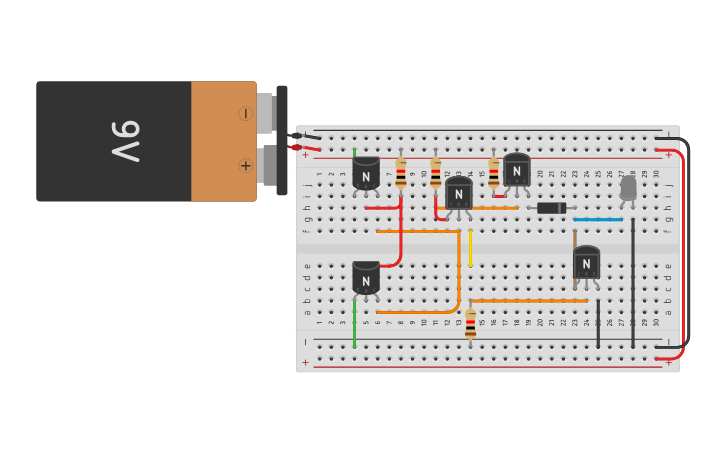 Circuit design TTL NAND - Tinkercad
