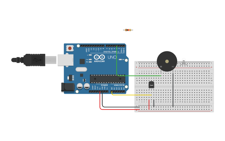 Circuit design Simulasi Sensor Suhu TMP36 dan Alarm Kebakaran (Suhu ...