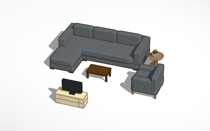 3D design Modern living room - Tinkercad