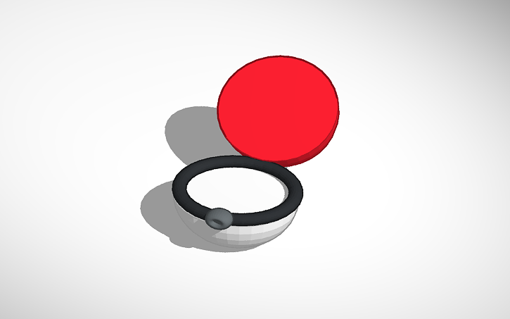3D design Open Pokeball - Tinkercad