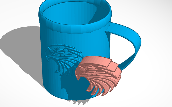 3D design Eagle head cup - Tinkercad