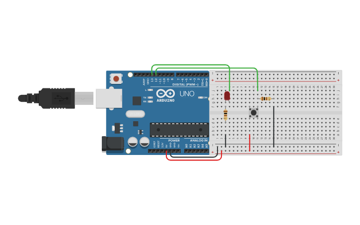 Circuit design PUSH Button - Tinkercad